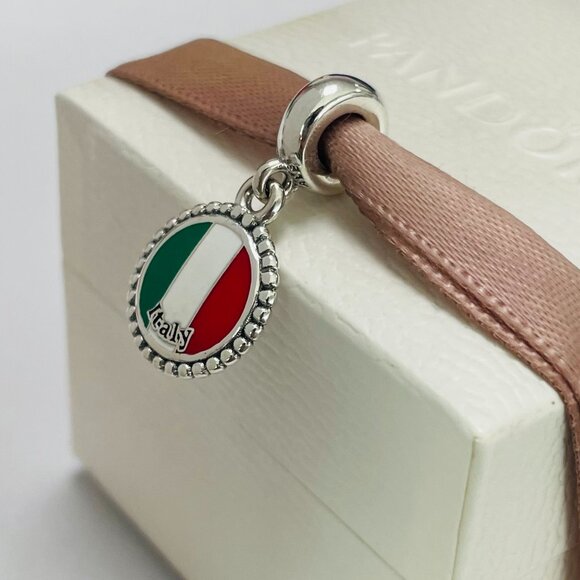 Pandora | Jewelry | Pandora Italy Flag Exclusive Dangle Charm Pendant ...